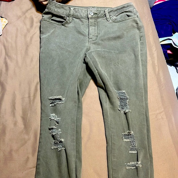 a.n.a | Jeans | Never Worn Olive Green Jeans Ripped Jeans | Poshmark